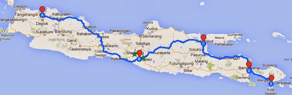 Map Surabaya To Bali