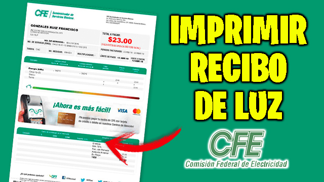 ¿Cómo imprimir un recibo CFE 2020?