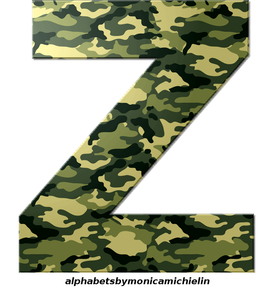 M. Michielin Alphabets: 2-CAMOUFLAGE BIG ALPHABET PNG