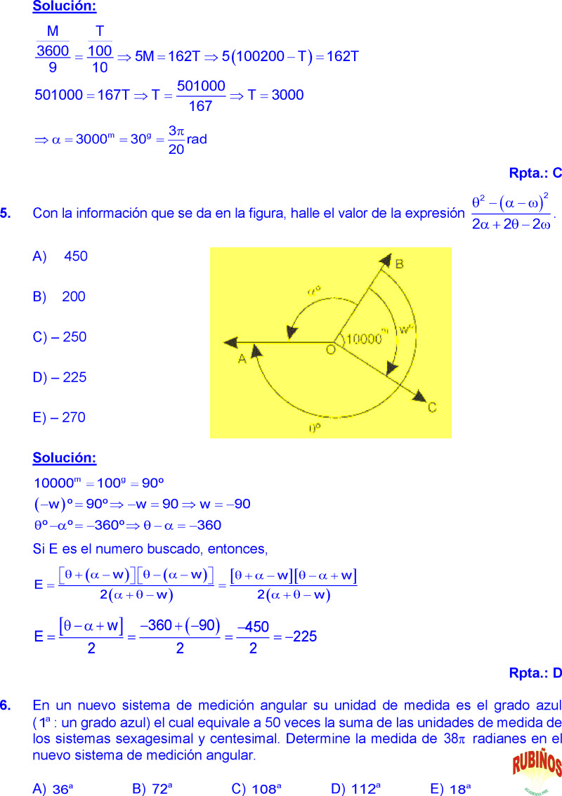 SISTEMAS DE MEDIDAS ANGULARES EJERCICIOS Y PROBLEMAS RESUELTOS EN PDF Y ...