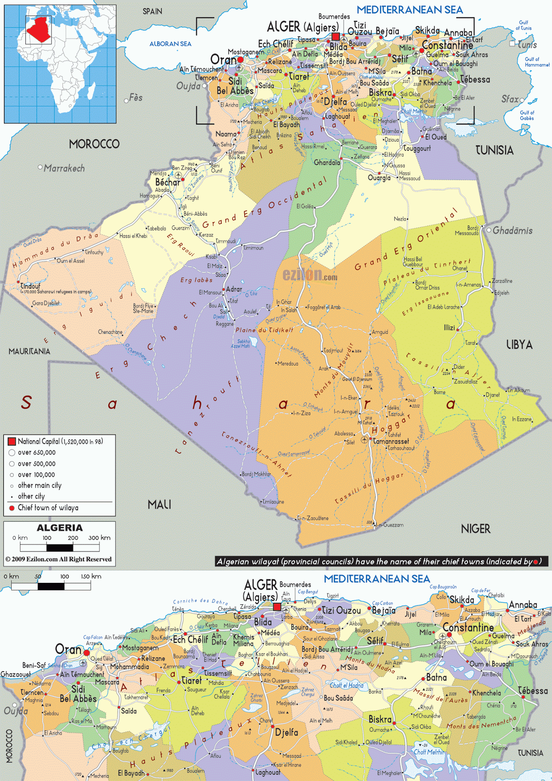 Argélia | Mapas Geográficos da Argélia