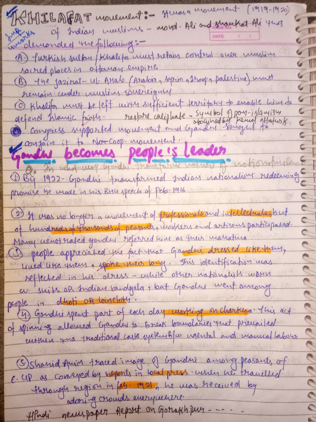 Handwritten Notes of Mahatma Gandhi and The Nationalist Movement ...