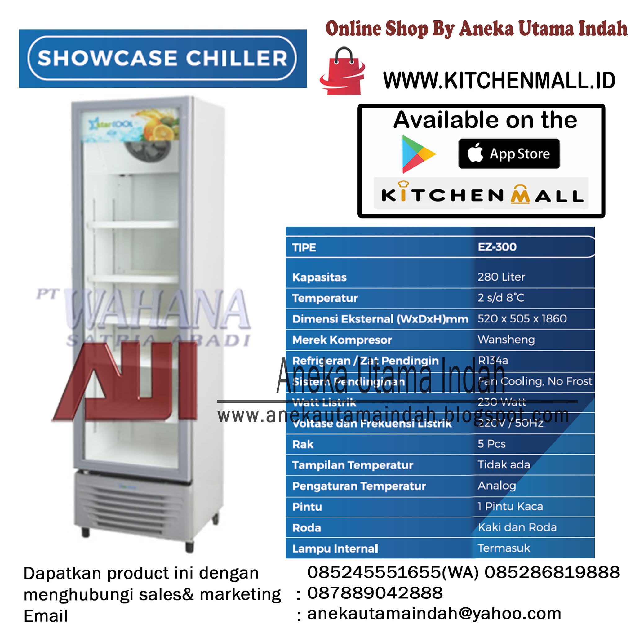 Aneka Utama Indah: 1 (SATU) PINTU SHOWCASE / DISPLAY COOLER / LEMARI ...