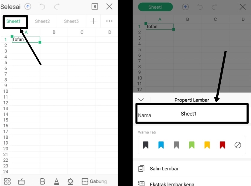 Cara Mengatur Sheet di Spreadsheet WPS Office - Blogger Toraja