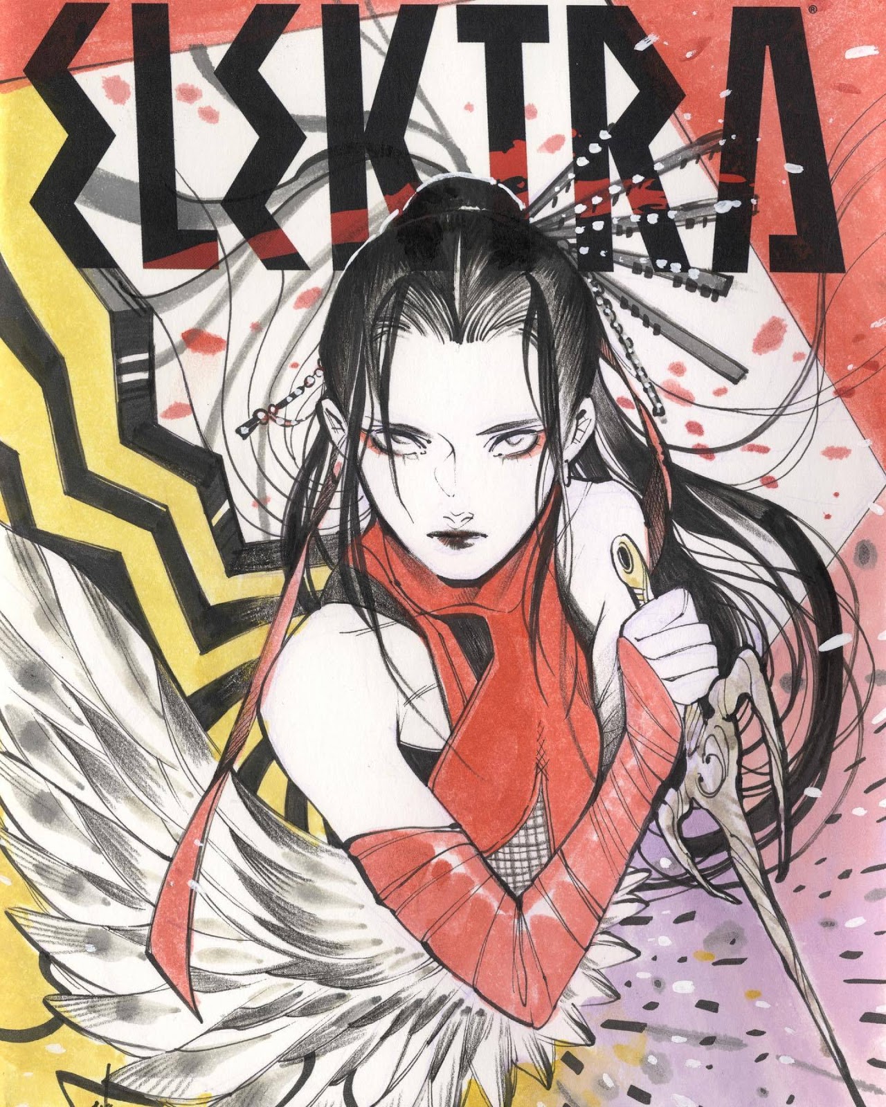 The Geeky Nerfherder: #ArtOfTheDay: 'Elektra' by Peach MoMoKo