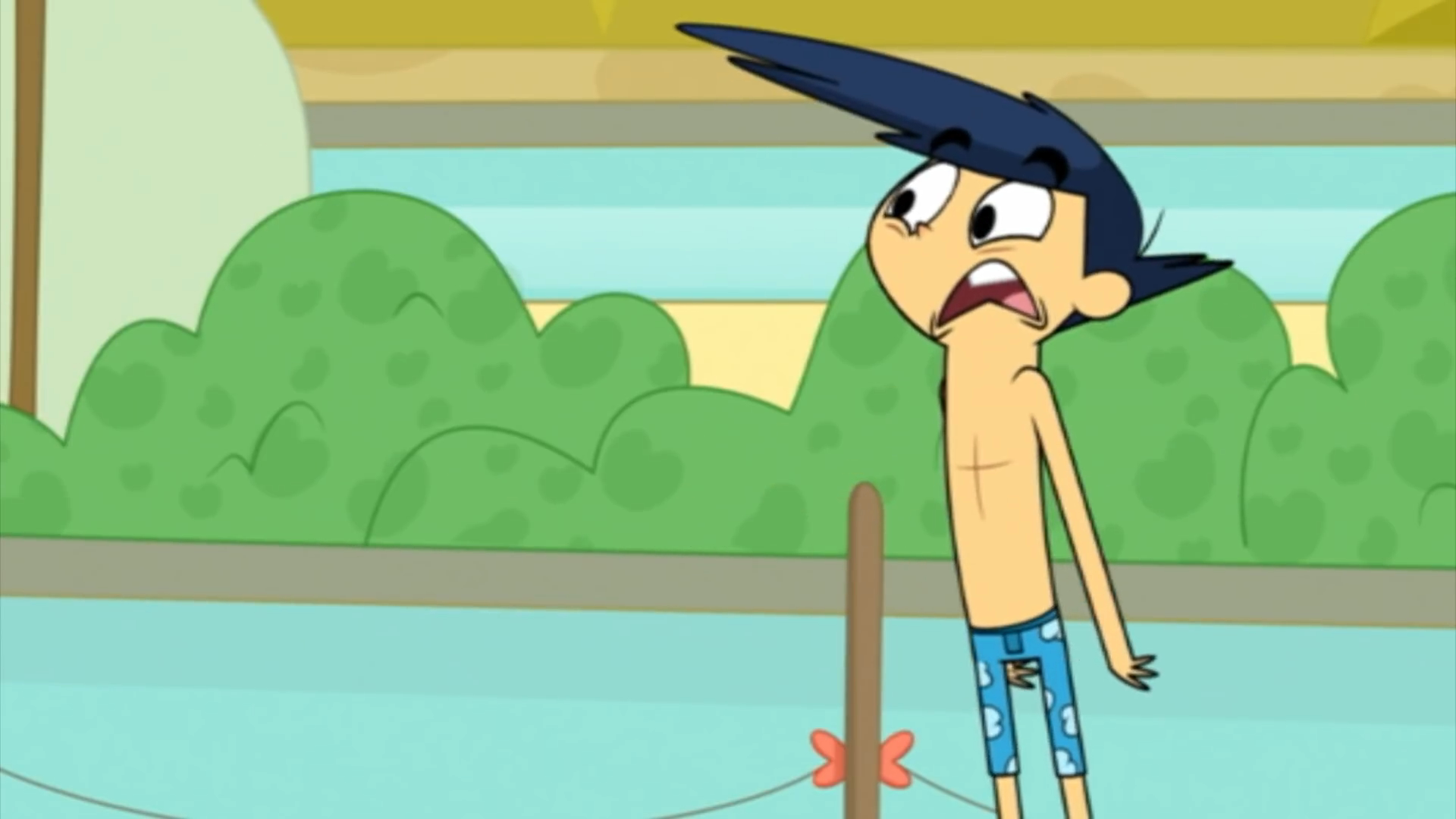 Shirtless Drawn Cartoon Boys & Men: Zack Freeman in Swimming Trunks 4