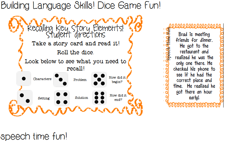 Building Language Skills: Dice Game Fun! - Speech Time Fun: Speech and ...