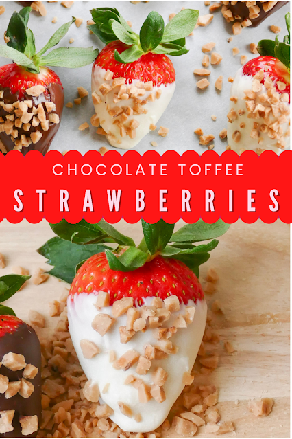 Chocolate and English Toffee Covered Strawberries Recipe
