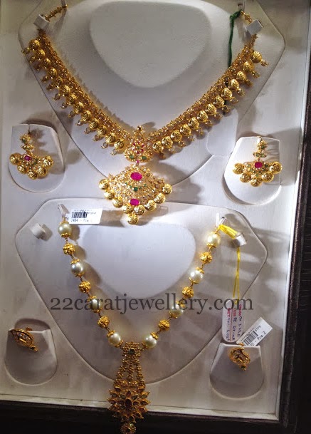 Simple Jewellery Sets with Gems - Jewellery Designs