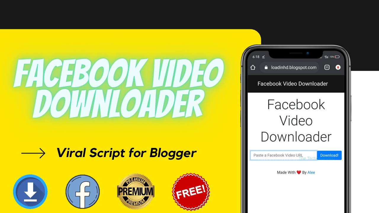 Facebook Video Downloader Viral Script For Blogger 2022 {Premium Script}