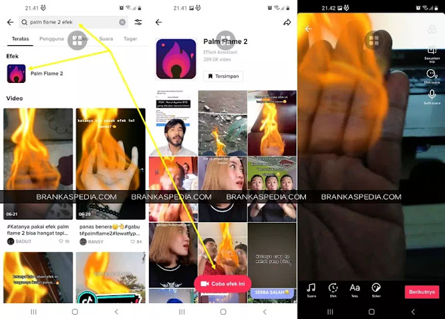 Cara Menggunakan Efek Palm Flame 2 di TikTok - Brankaspedia - Blog tutorial dan tips