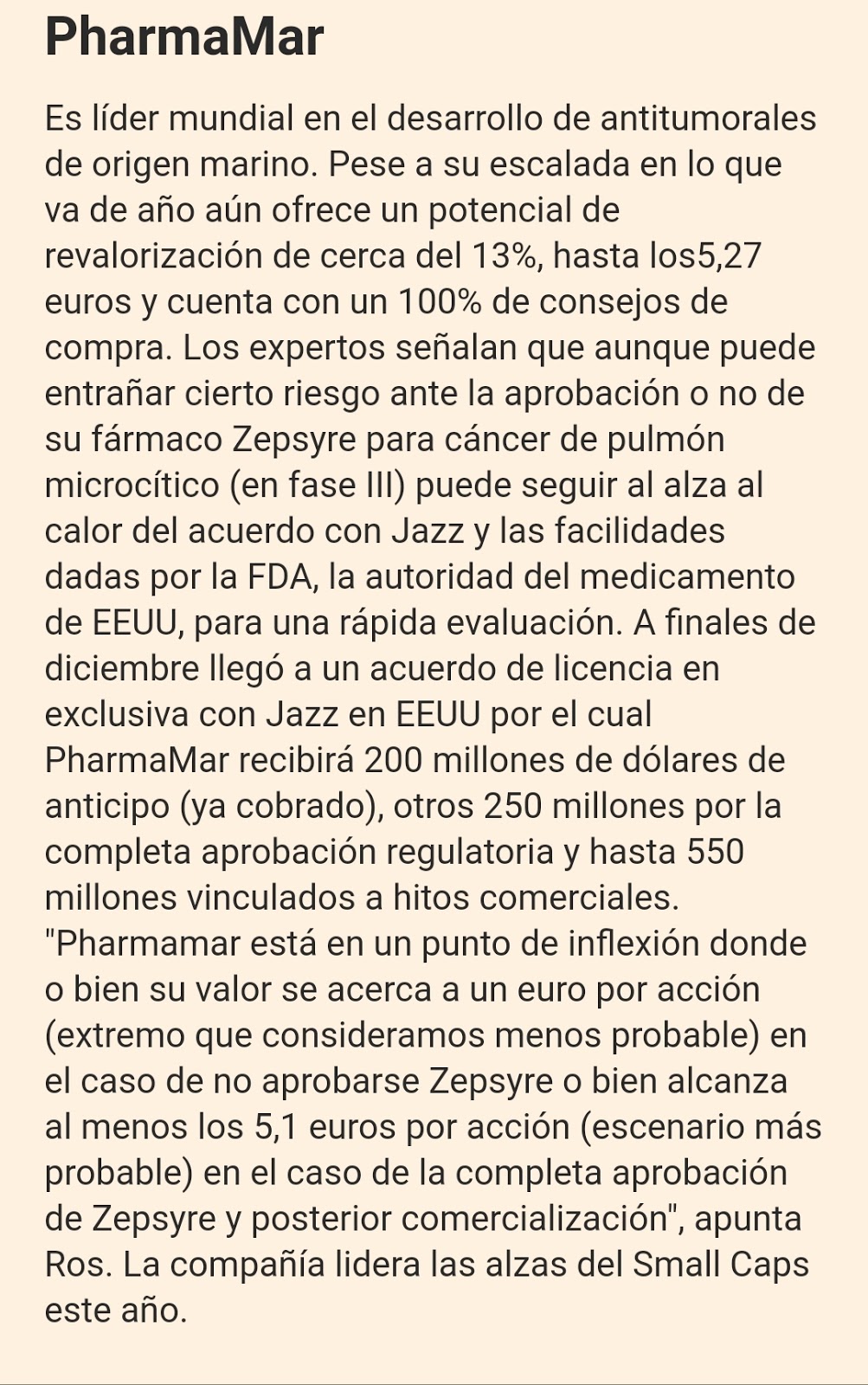 PHARMA JONPI .: PharmaMar ( Expansión ) . Pese a su Escalada en lo que va de Año aún Ofrece un ...