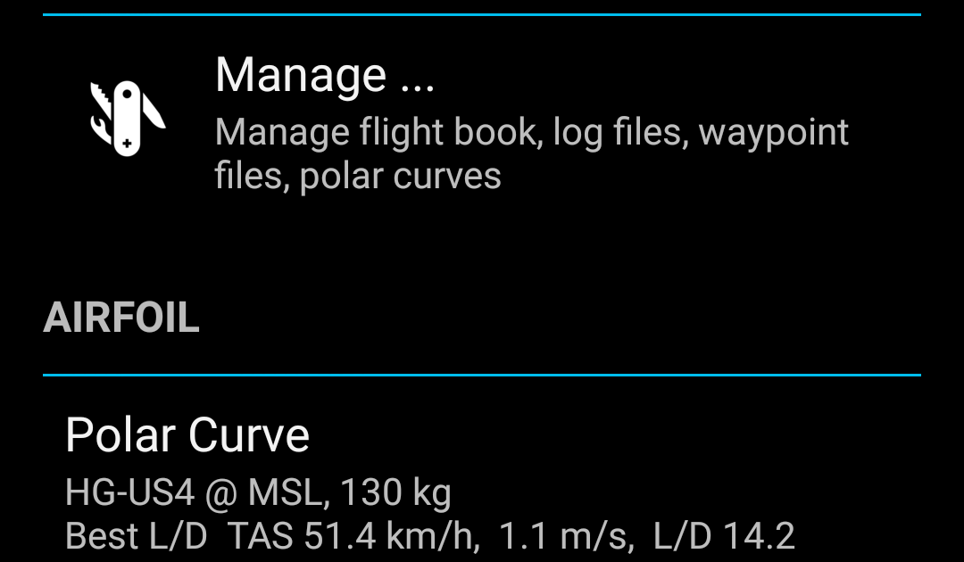 TotalVario: Settings Menu