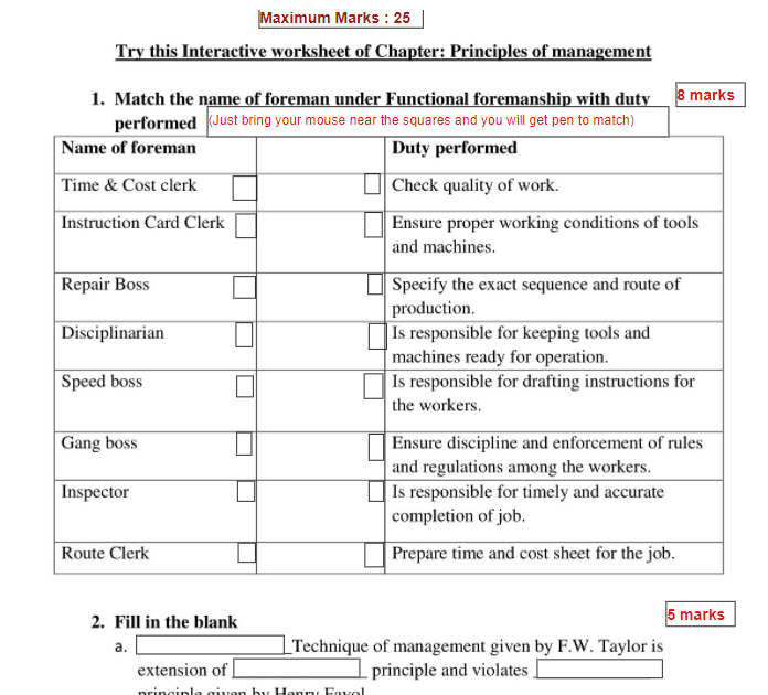 Business Studies Class 12: Try this interactive worksheet and get ...