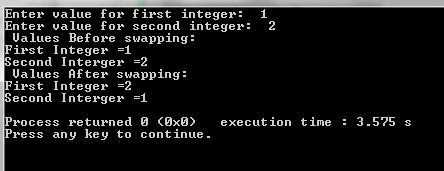 Program to swap two variables without using third or temp variable ...
