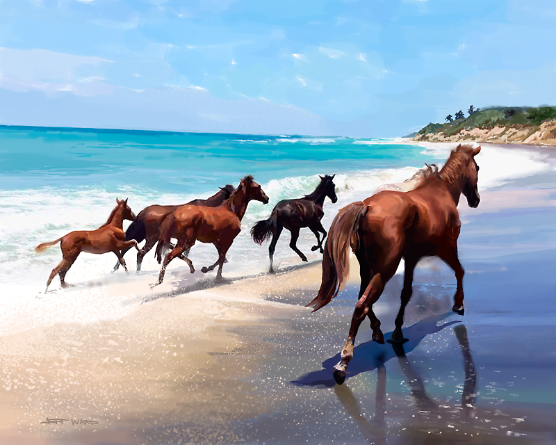 Jeff Ward Art: Beach Horses