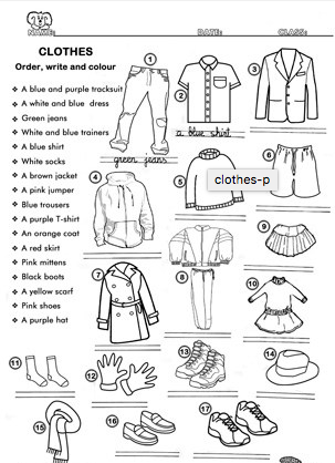 Coleydeporte: INGLÉS PRIMER CICLO. VOCABULARIO: ROPA y COLORES ...