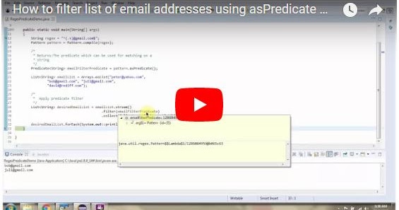 JAVA EE How To Filter List Of Email Addresses Using AsPredicate Method Of Pattern Class Regex java-ee-how-to-filter-list-of-email-addresses-using-aspredicate-method-of-pattern-class-regex