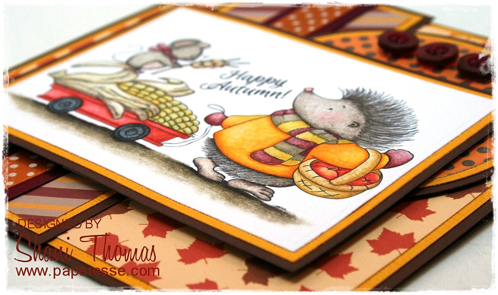 Happy Autumn card featuring Di's Digi Stamps Henry's Harvest digital ...
