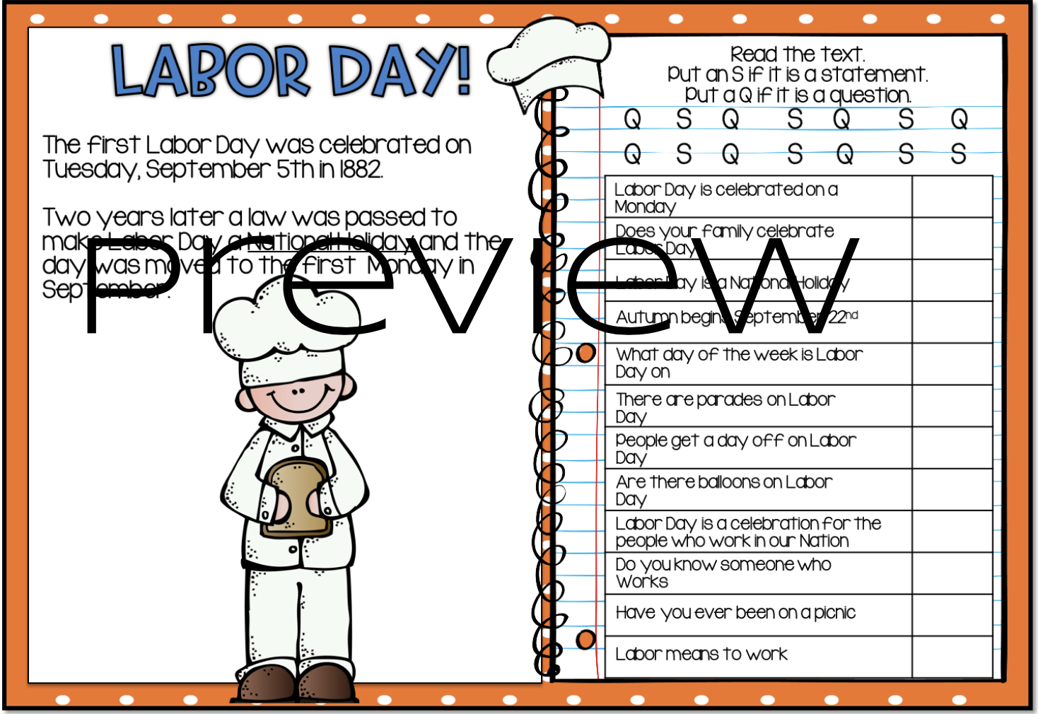 1st Grade Hip Hip Hooray!: Labor Day!!