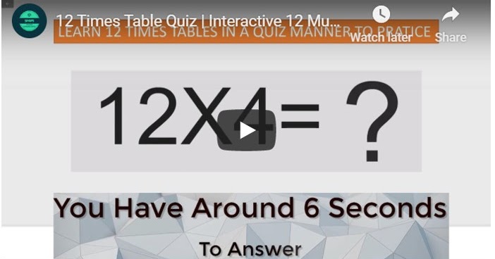 12 Times Table Quiz | Learn 12 Multiplication Table - Learn Online ...
