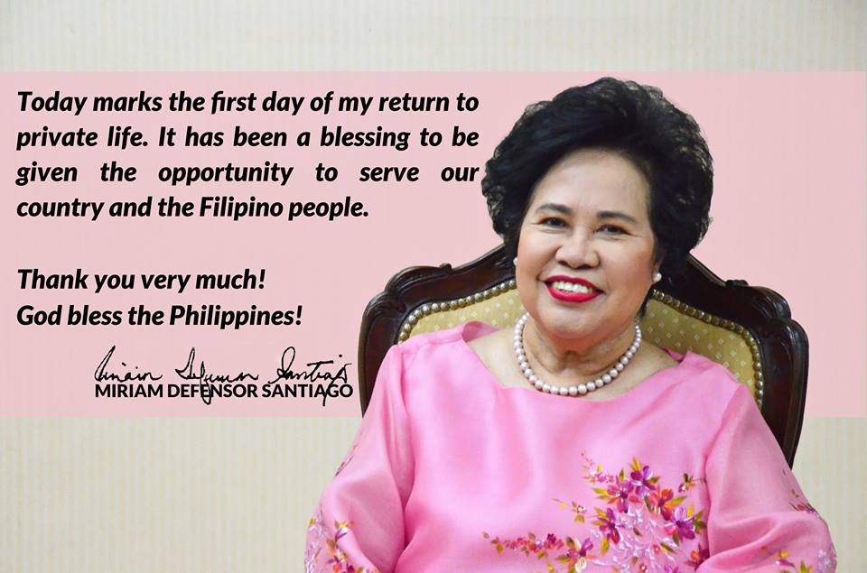 Former Senator Miriam Santiago dead at 71