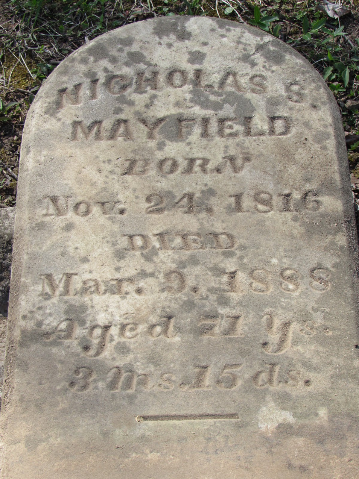 A Walk Through The Tombstones: Vernal Mayfield Cemetery