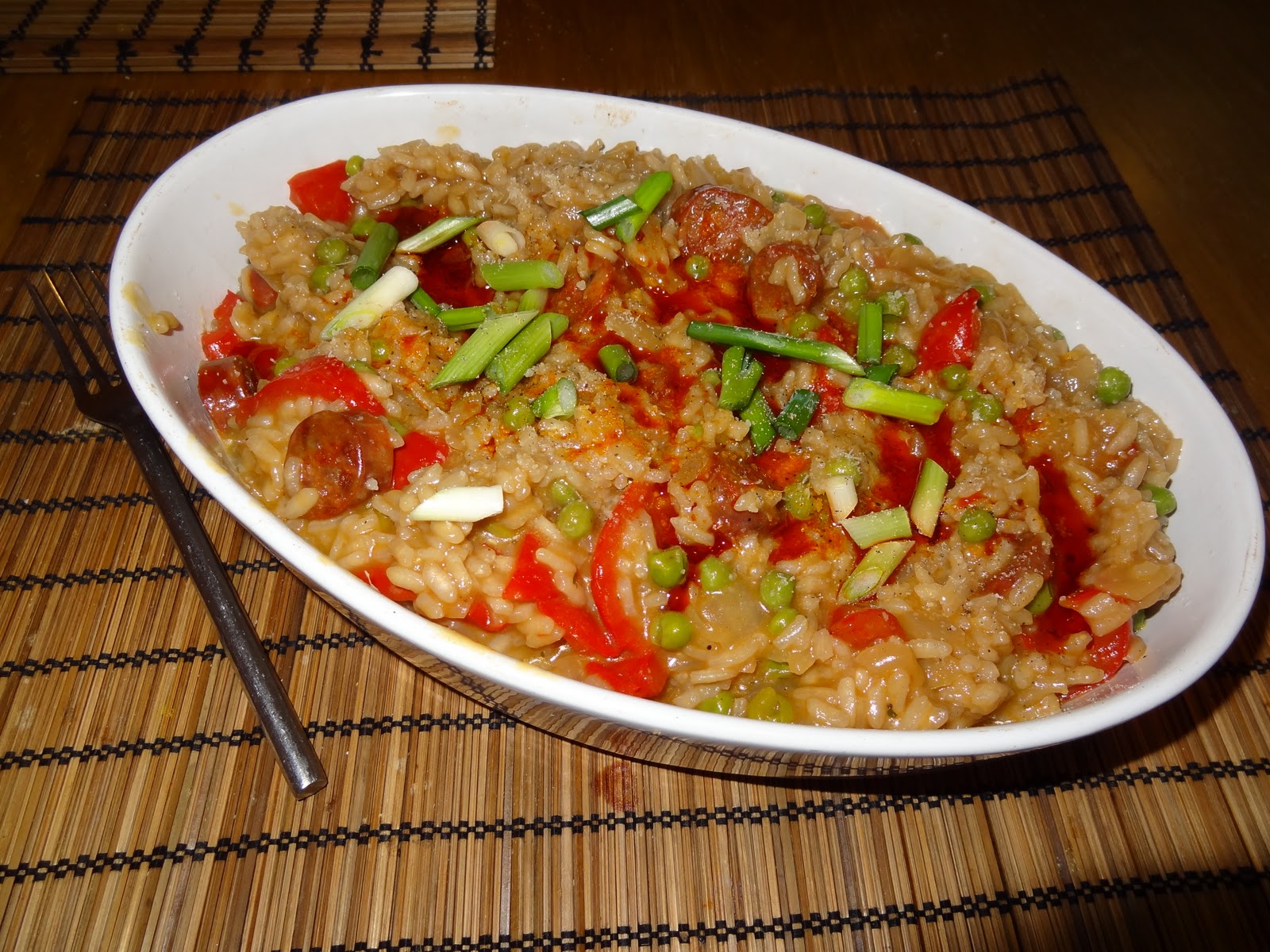 The Potato: Chorizo, pea and red wine risotto