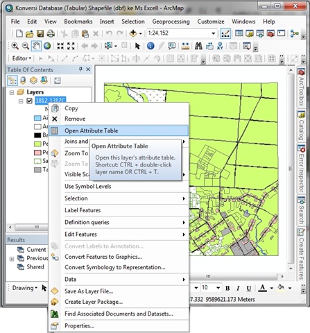 Konversi Database atau Tabular (dbf) pada Shapefile ke Ms Excel - GISPEDIA