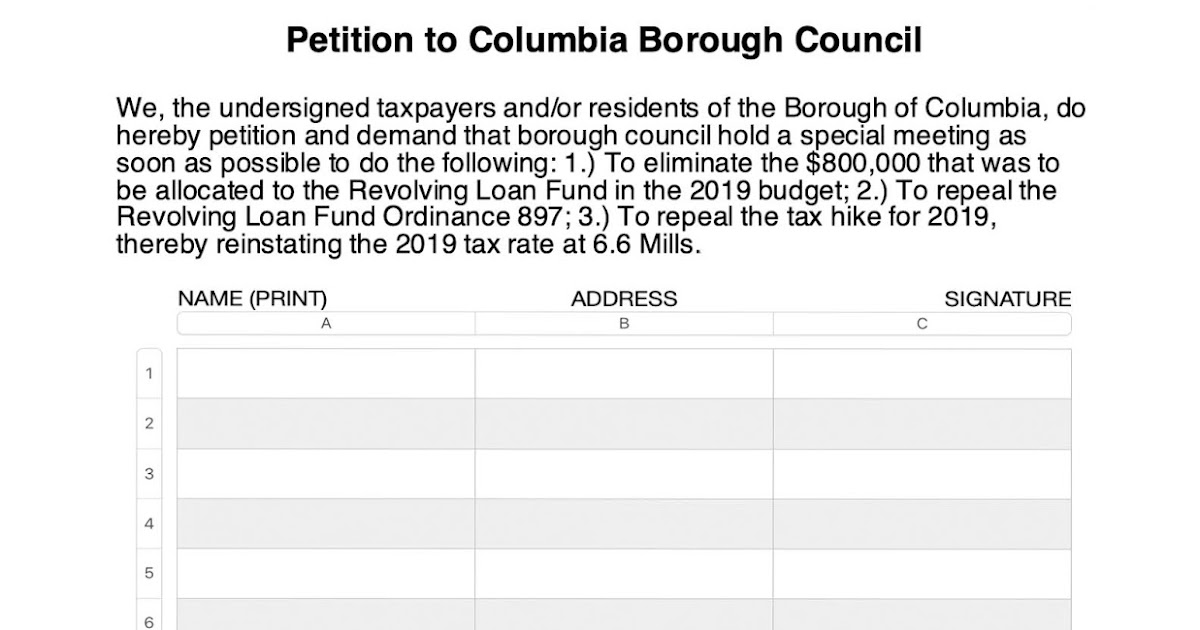 COLUMBIA SPY: Tax Hike Petition Signing Continues Saturday, December 29 ...