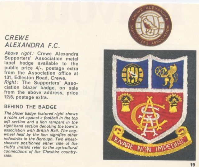Crewe Alexandra Football Club pin badges: 2012
