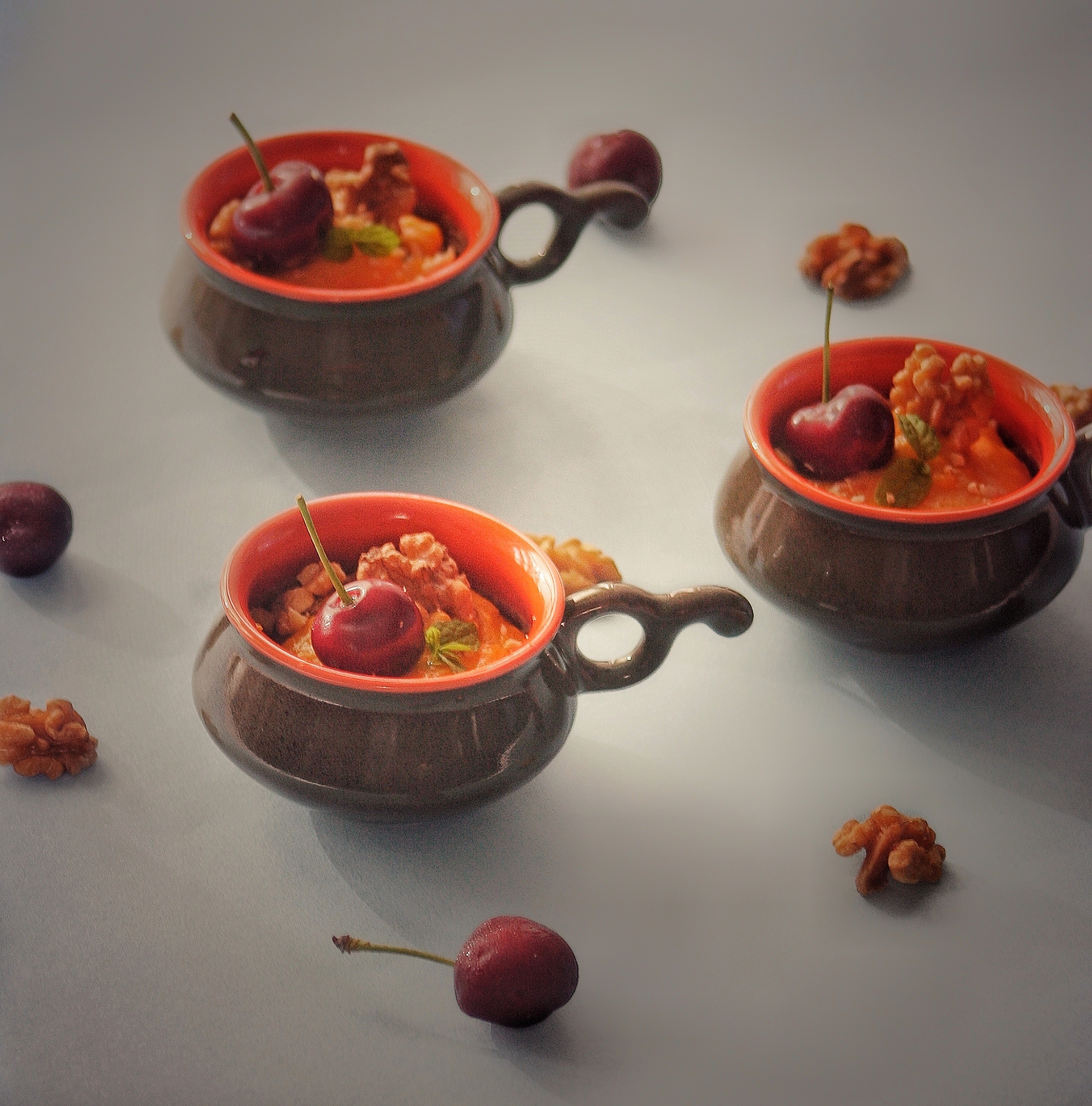 Foody Delight : Steamed Walnut and Banana Pudding With Mango Cremeux