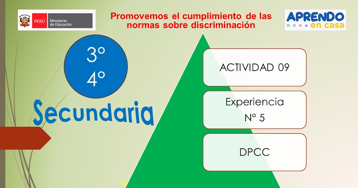 DPCC 3 y 4 EdA 5 Actividad 9 Secundaria - Tarea Docente