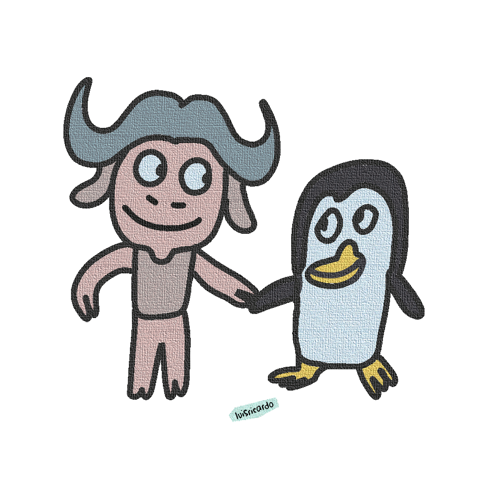 Luis Ricardo : GNU / Linux Sticker ft. Gnu and Tux!