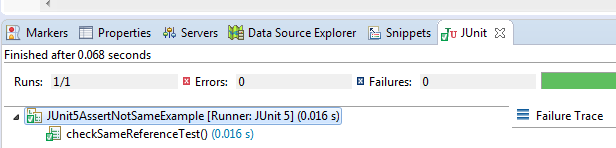 JUnit assertNotSame Example