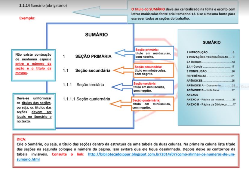 MOMENTO ABNT - BIBIPPUR/UFRJ: Como fazer o sumário conforme ABNT