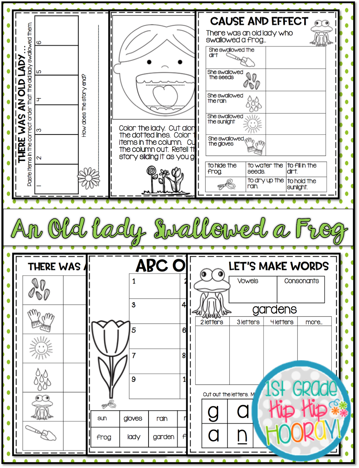 1st Grade Hip Hip Hooray!: Old Lady Swallowed a Frog and a Shell