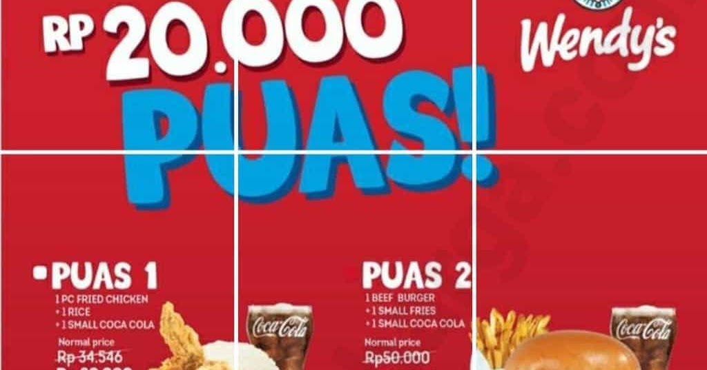 Promo Wendys Paket Puas Cuma 20.000 Edisi Juli 2020 | scanharga