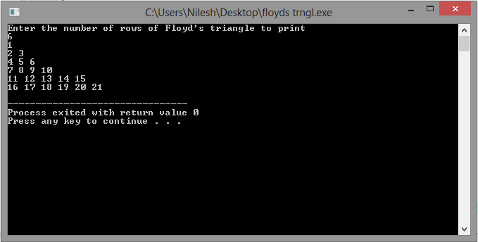 How to Print Floyd's triangle in C++ ~ TheTeachingEye