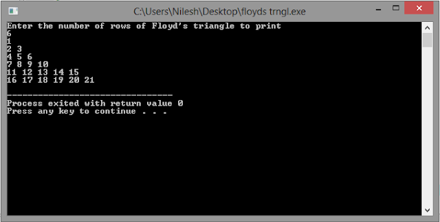 How to Print Floyd's triangle in C++ ~ TheTeachingEye