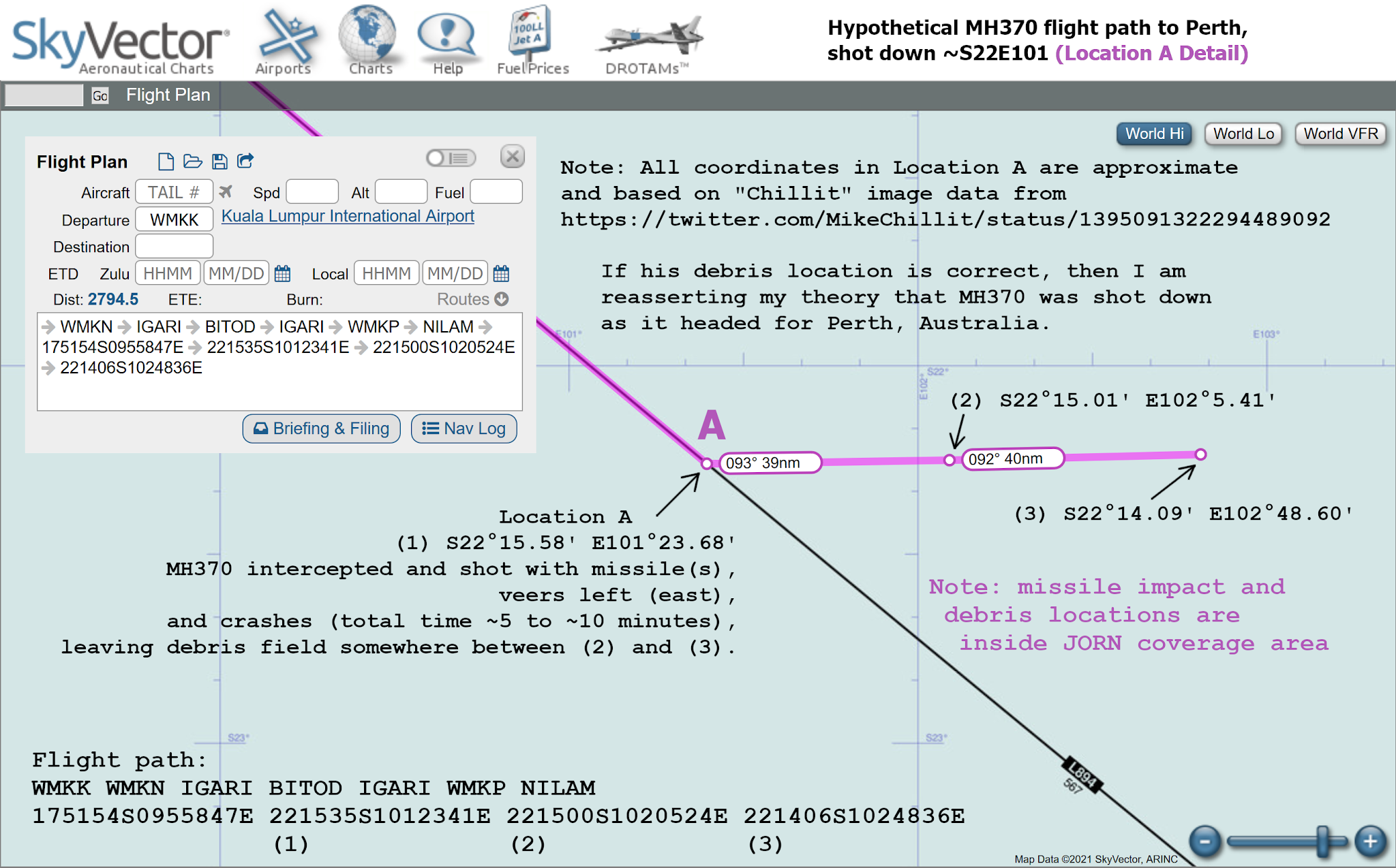 Where is MH370?: Hypothetical MH370 flight path to Perth, shot down ...