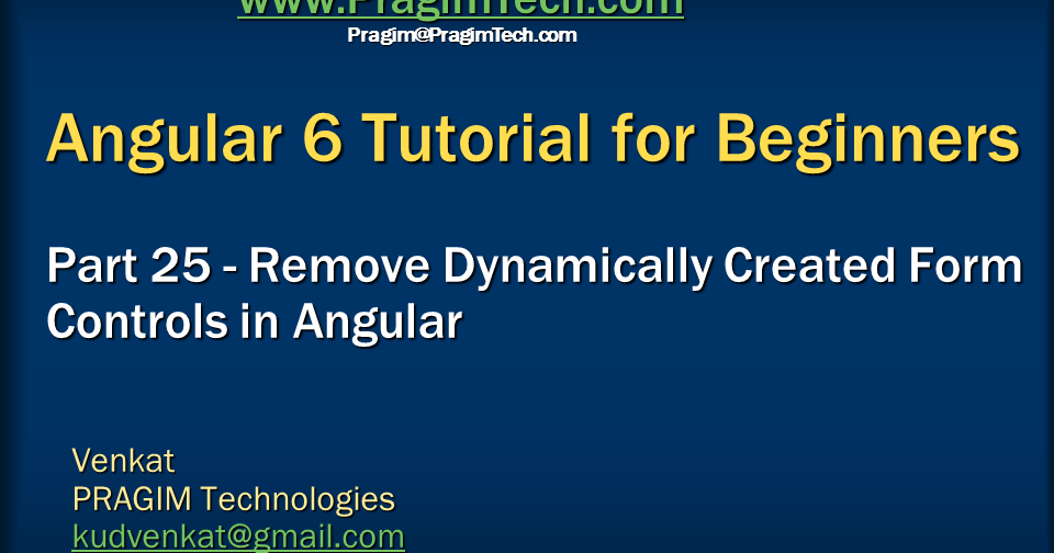 Sql Server Net And C Video Tutorial Remove Dynamically Created Form Controls In Angular Slides
