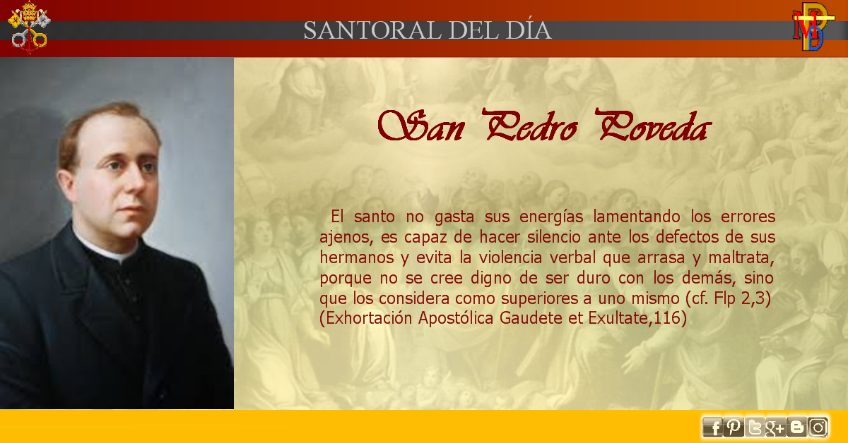 Misioneros de la Palabra Divina: SANTORAL - SAN PEDRO POVEDA