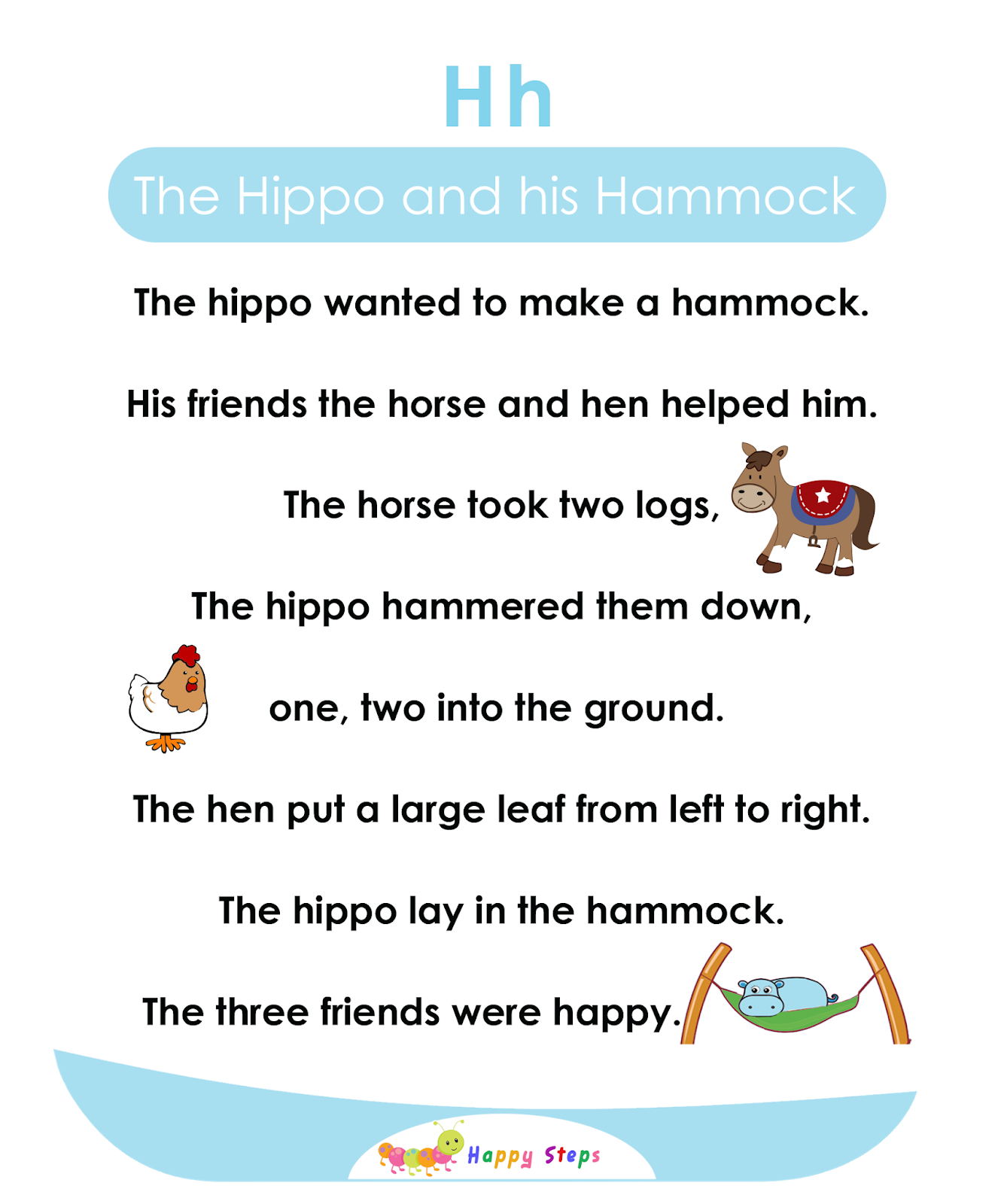 The Hippo and his Hammock - Letter H - Alphabet Stories