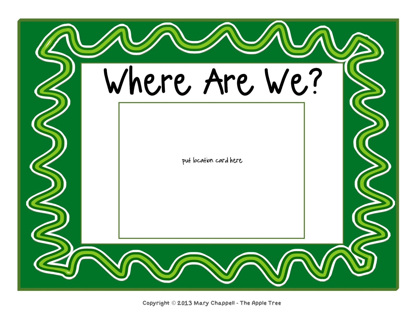The Apple Tree Room: Where Are We? Class Location Cards