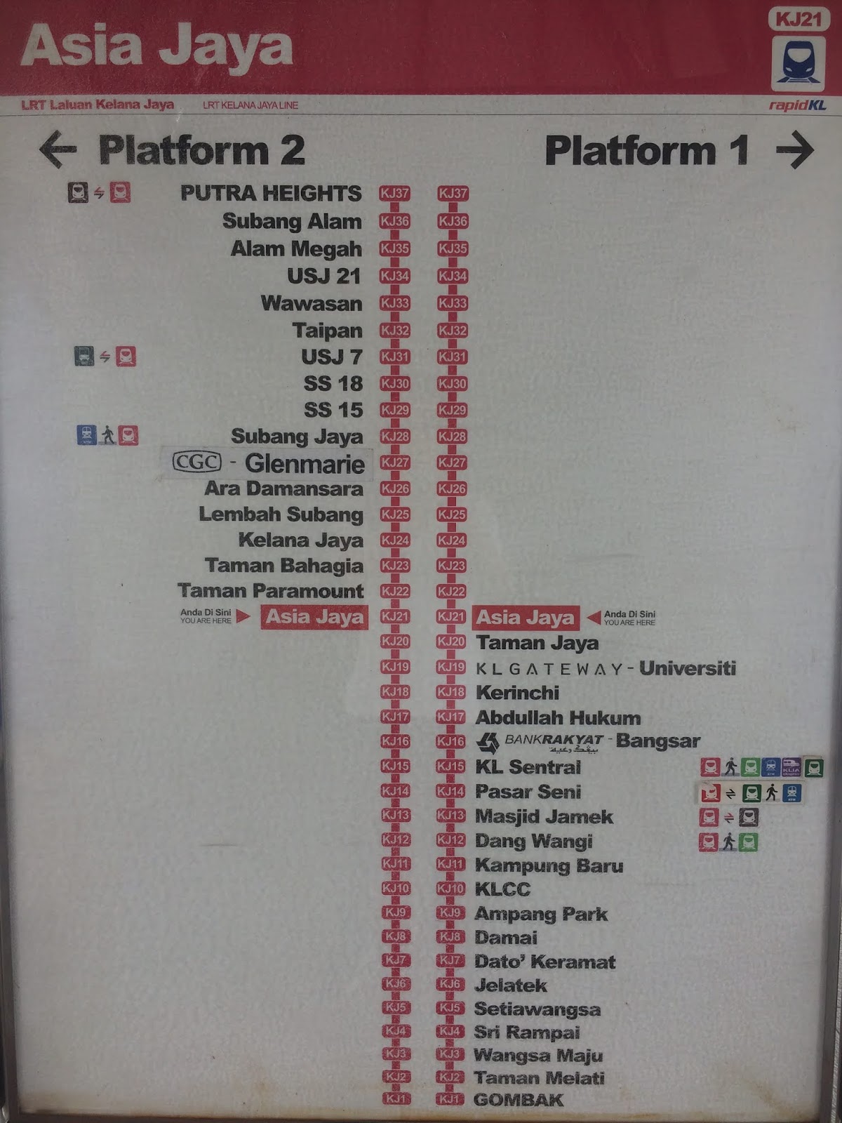 Kuala Lumpur Walk Pics : LRT Asia Jaya Station