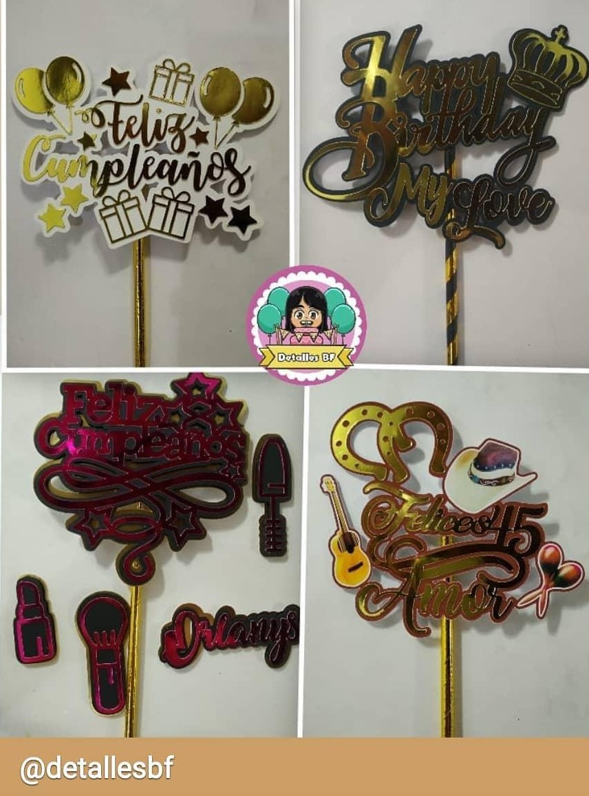 Topper Doble Capa con Metalizado - Mis Toppers Tus Toppers