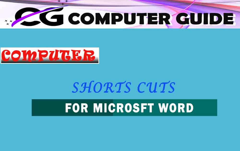 Lists of Microsoft words shortcuts, shortcut keys for word, word ...
