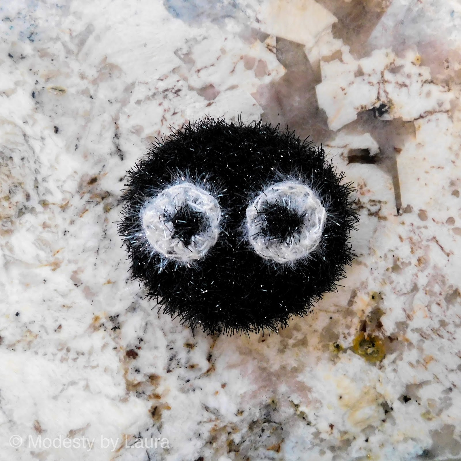 Free Crochet Pattern-- Soot Sprite Dish Scrubby | Modesty by Laura