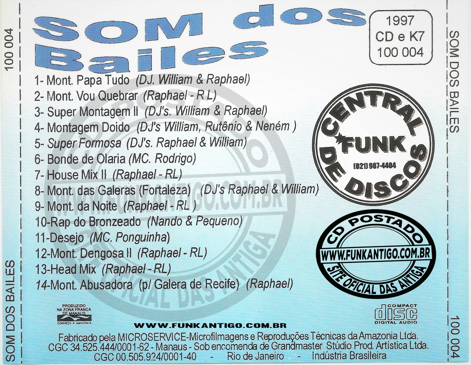 CD SOM DOS BAILES-1997 - Site Funk antigo